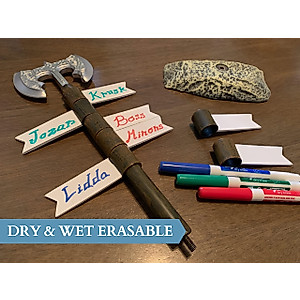 Conjurer Co. Galdor's Guild DND Initiative Tracker | Recorder Tools | Gift for Dungeons & Dragons Players, Dungeon Master/DM, or RPG Gaming | Tracking Stand | Holds 8 Flag Markers | Sword/Battle Axe