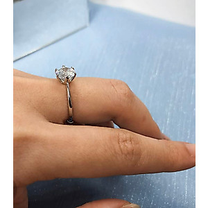 yajierui Wedding Ring 1.5 Carat Zircon Cz Engagement Ring Wedding Rings Women's Claw Rings 925 Sterling Silver Solitaire Ring