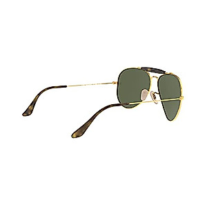 Ray-Ban RB3029 Outdoorsman II Aviator Sunglasses, Gold/G-15 Green, 62 mm