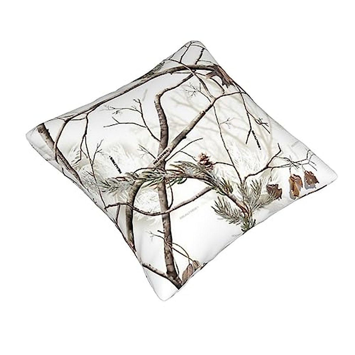 WURTON White Trees Camo Print Throw Pillow Covers, Soft Square Cushion Case,for Sofa, Couch,Bed Chair-18 X 18 Inch