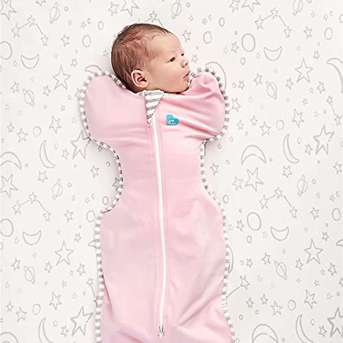 Love To Dream Swaddle UP, Pink, Newborn, 5-8.5 lbs., Dramatically better sleep, Allow baby to sleep in their preferred arms up position for self-soothing, snug fit calms startle reflex