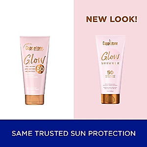 Coppertone Glow with Shimmer Sunscreen Lotion, Broad Spectrum SPF 50 Sunscreen, 5 Fl Oz