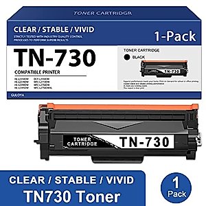 GULOYA TN730 TN-730 Toner Cartridge Black High Yield 1 Pack Compatible Replacement for Brother TN7301PK MFC-L2710DW L2750DW HL-L2350DW L2370DW/DWXL DCP-L2550DW Printer Toner