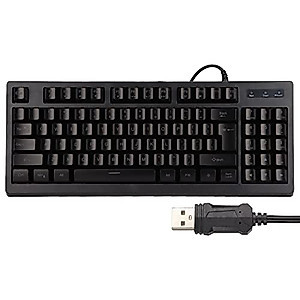 Hilitand Wired Gaming Keyboard,RGB Backlit,89 Keys Ergonomic Keyboard,1.8m Wired Waterproof USB Game/Office/Home Keyboard Typewriter,with 11 Multimedia Key, for Computer Laptop