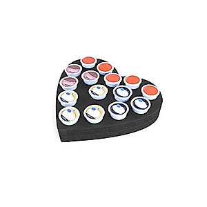 Polar Whale Coffee Pod Wall Mount Hanging Organizer Heart Storage Tray Compatible with Keurig K-Cup for Kitchen Home Office Display Stand Waterproof Washable Black Foam 15 Compartment