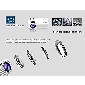 GAOHAILONG Multimedia Mini Projector (Support USB/SD/HDMI/IR) Game Consoles 1000 lumens Portable high-Definition LED Projector not Support Connect wirelessly, White