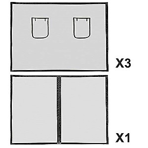 Yescom EZ Pop Up Canopy Mesh Sidewall with Window for 10ft Commercial Party Tent Vendor Food Shelter, 4pcs Sidewall Only