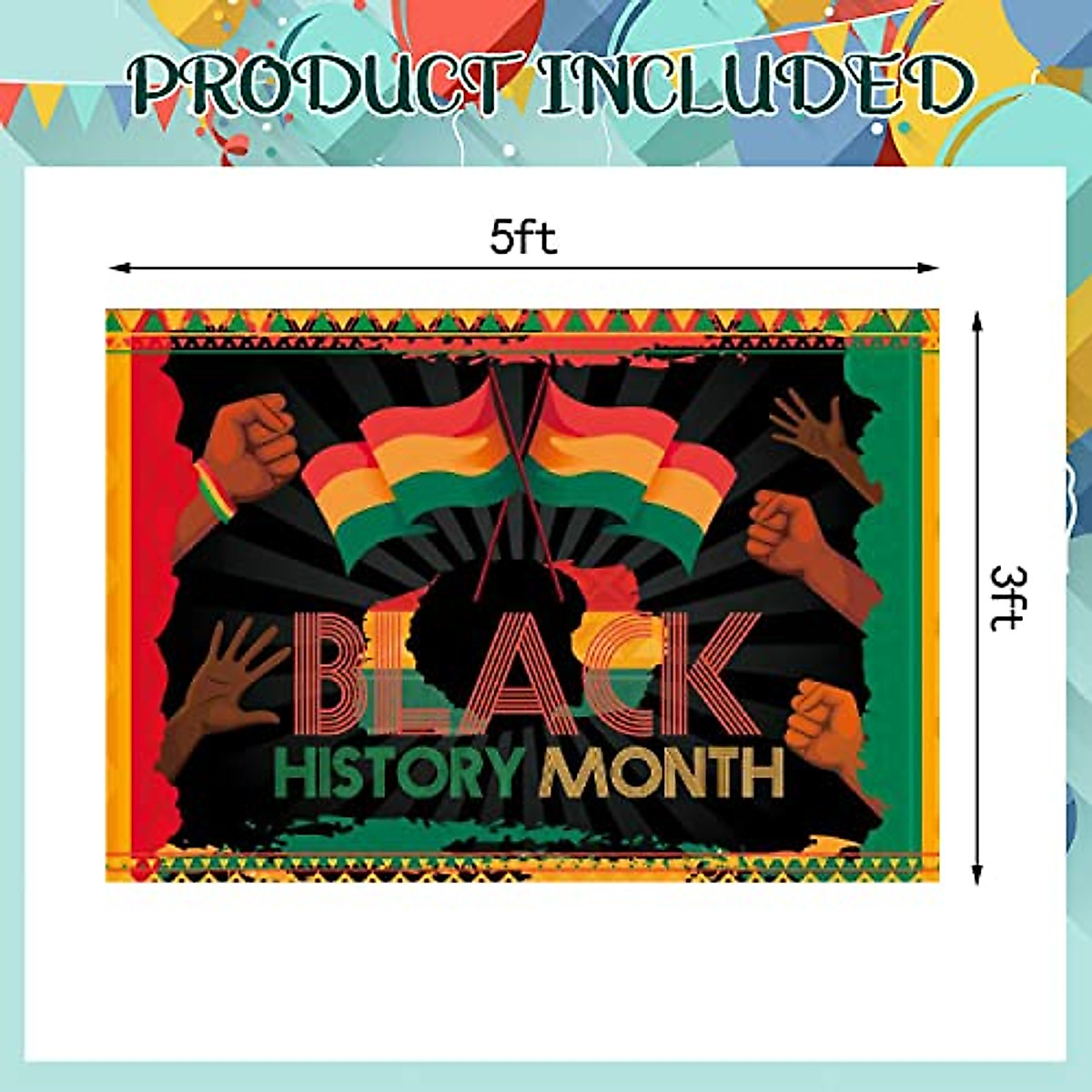 116 PCS Black History Month Balloons Garland Arch kit ,Black History Month Banner Party Sipplies, African BHM Worthwhile Commemoration National Party Balloons Decoration