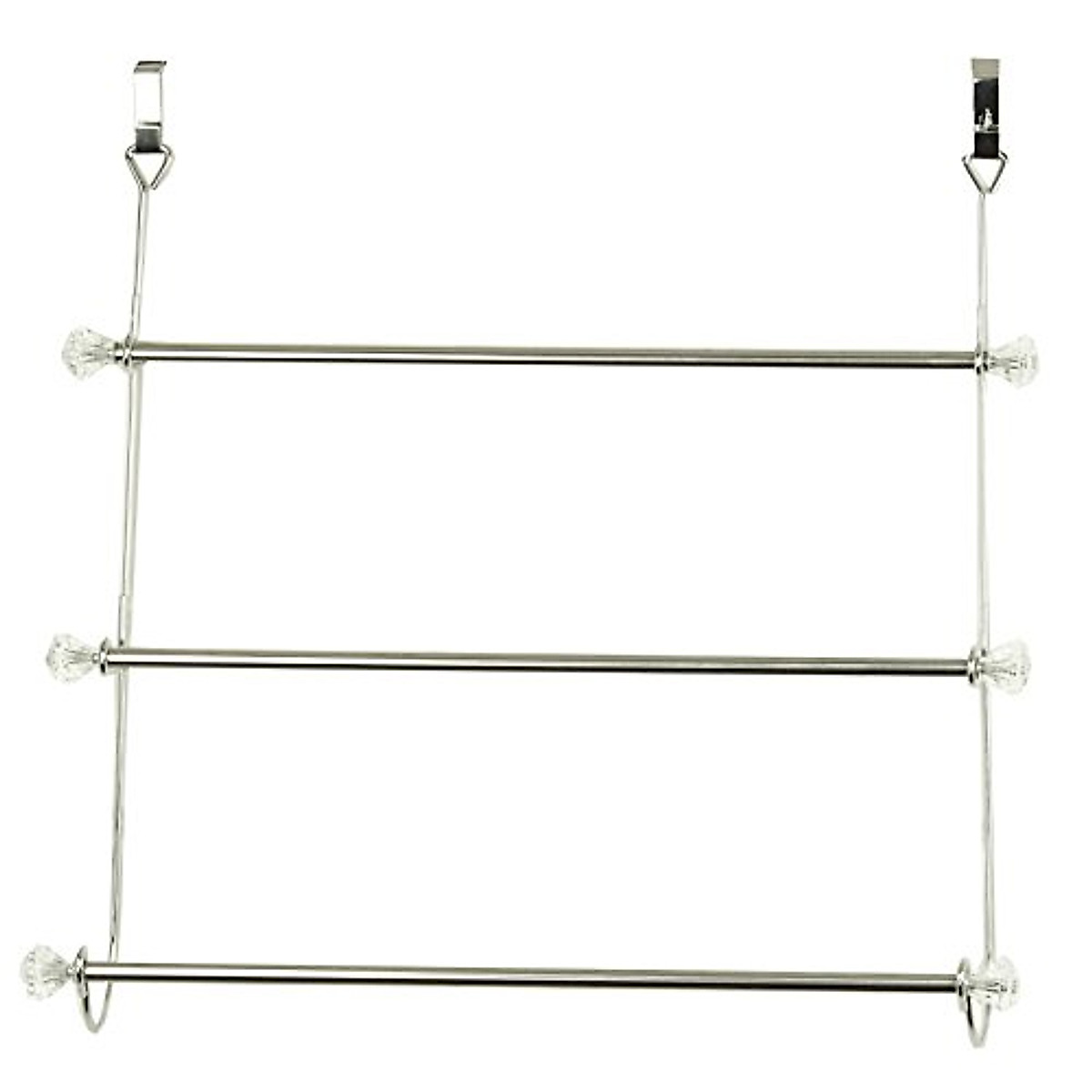 Home Basics TH41069 Over The Door 3-Tier Towel Rack, 21.4" x 5" x 21",Silver