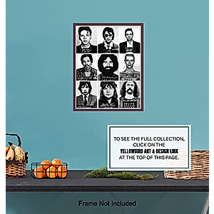 Bowie, Elvis, Johnny Cash, Jerry Garcia, Jimi Hendrix, Mick Jagger, Frank Sinatra, David Crosby, Janice Joplin Musicians Mugshots Photo - LARGE 11x14 - Music Gifts - Wall Art Home Decor Poster Prints