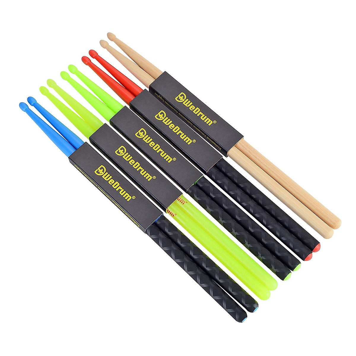 5A Nylon Drumsticks for Drum Set Light Durable Plastic Exercise ANTI-SLIP Handles Drum Sticks for Adults Musical Instrument Percussion Accessories Blue