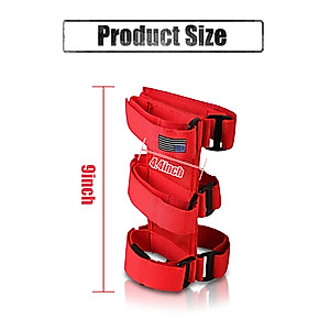 Miytsya 1 PC Fire-Extinguisher Holder Adjustable Roll Bar, Jeep Wrangler Roll Bar Fire Extinguisher Strap, American Flag Pattern, Universal for Jeep Wrangler 1965-2022 JK JKU TJ CJ Gladiator (Black)