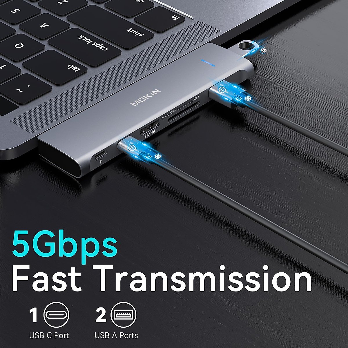 USB C Adapter for MacBook Pro 2022 2021 2020, MacBook Pro USB Adapter, 7 in 2 MacBook Pro Accessories for MacBook Pro/Air M1M2, Mac Dongle with 4K HDMI, 2 USB 3.0, TF/SD, USB-C 100W and Thunderbolt 3