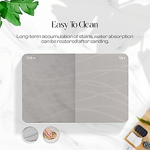 Mondano Stone Bath Mat, Diatomaceous Earth Shower Mat Non Slip Bathroom Mat Quick Dry Stone Mat, Stone Dish Drying Mat, Stone Bath Mats for Bathroom, Diatomaceous Earth Bath Mat (Carbon Grey)