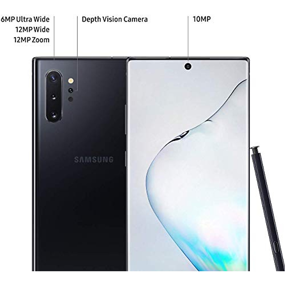 Samsung Galaxy Note 10+ Plus (5G) Single-SIM SM-N976B 256GB Factory Unlocked 5G Smartphone - International Version (Aura Black)