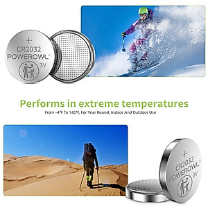 POWEROWL High Capacity CR2032 Battery (20-Pack) 3v Lithium Batteries, Leak-Free, Long Lasting Cr 2032