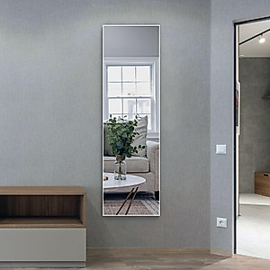 ANYHI Full Length Mirror, 60" x 18" Large Full Body Mirror, Wall Mirror Full Length, Door Mirror Full Length, Gym Mirror for Wall, Standing Floor Mirror, Long Mirror for Living Room Bedroom (White)