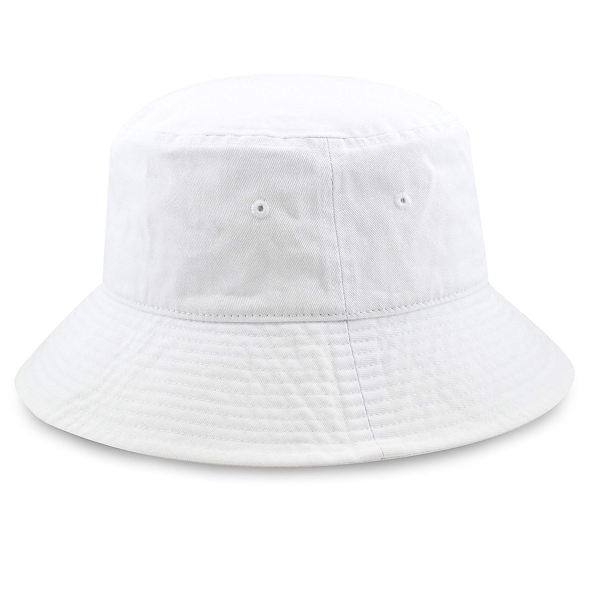 The Hat Depot 100% Cotton Long Brim & Deeper Packable Summer Travel Fashion Bucket Hat (L/XL, White)