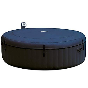 Intex 28409E PureSpa 6 Person Home Inflatable Portable Heated Round Hot Tub Spa 85-inch x 28-inch with 170 Bubble Jets and Built in Heat Pump, Blue