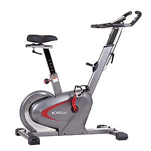 Body Rider BCY6000, Indoor Upright Bike with Curve-Crank Technology, Rear Flywheel, Grey/Black/Red