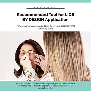 Contours Rx Precision Tweezers - Stainless Steel Needle Nose Tweezers for Eyebrows, Facial Hair & Lash Extensions - Precise Placement of Lids by Design Correcting Strips (3 inch)