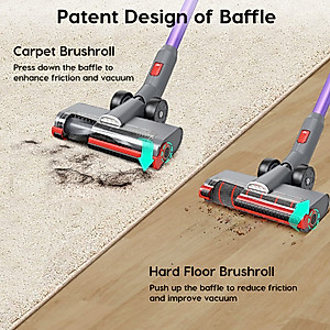 JASHEN V16 Cordless Vacuum Cleaner,Powerful Stick Vacuum with 26Kpa Suction Rechargable Battery for Up to 45 min Runtime,10 in 1 350W Handheld Vac Perfect for Carpet Hardwood Floor