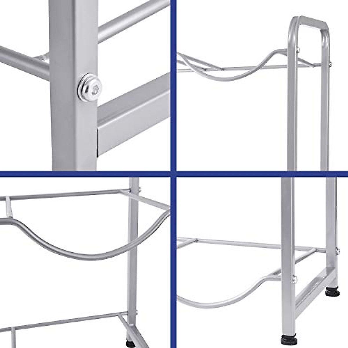 Ationgle 5 Gallon Water Cooler Jug Rack for 6 Bottles, 3-Tier Detachable Water Bottle Holder Heavy Duty Q235 Carbon Steel Water Jug Organizer with Floor Protection for Kitchen Office Home