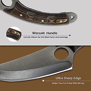 ATASAN Viking Knife Meat Cleaver 6” Hand Forged Boning Knife | Husk Multipurpose Chef Knives for Home | Ultra-Sharp Made in Turkey Chef Knife - Using 4034 Stainless Steel (Werzalit with Grip)