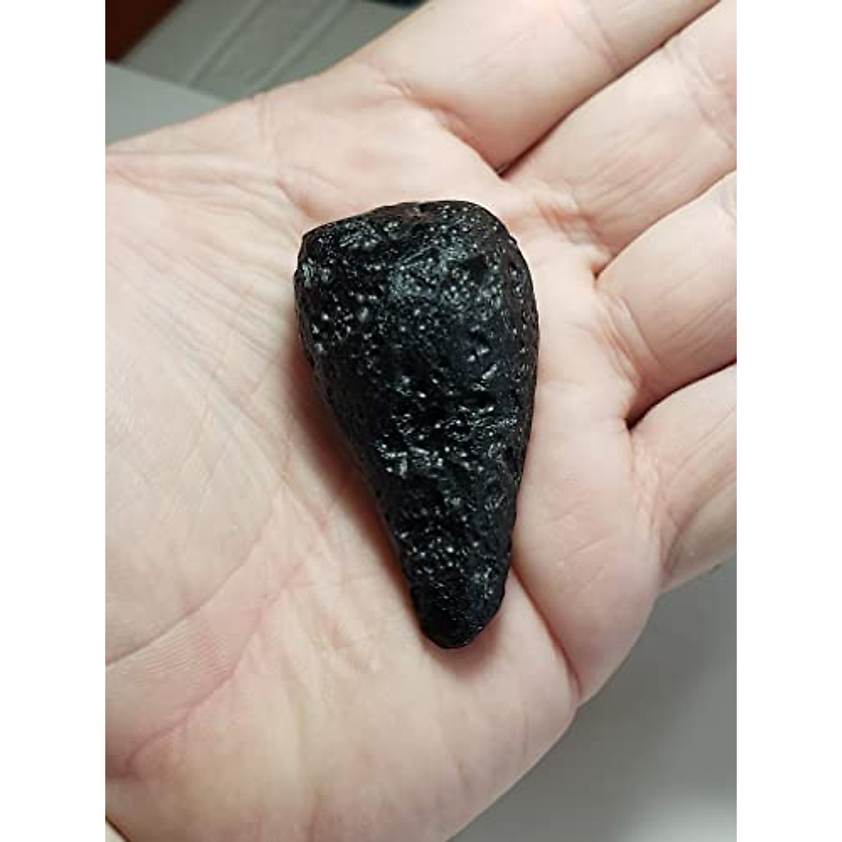 1pc Indochinite Super Black Tektite 38-67mm Specimen Very Rare Glass Naturally Formed from Meteorite Impact & Found in The Vietnam Area of The Strewnfield