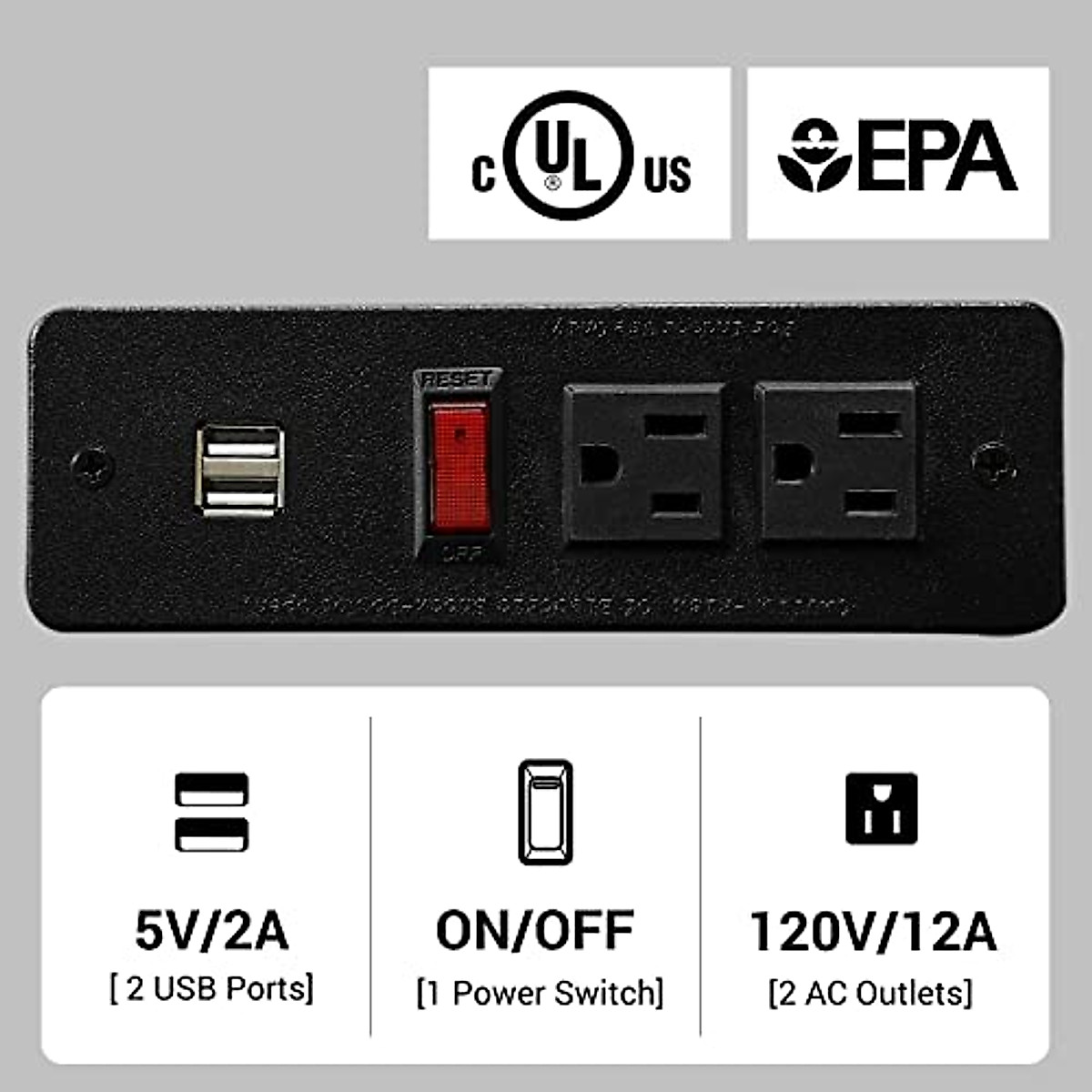 Tiptiper Nightstand Set of 2 with Charging Station,Black Night Stands for Bedroom,End Table Side Cabinet