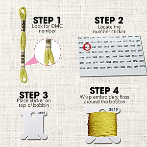 Embroidery Floss Organizer, Cross Stitch Thread Storage Box Tools - Bobbin Winder, 1 Removable 24 Compartments with 40 Hard Plastic Floss Bobbins and Stickers for Craft DIY Embroidery Sewing Storage