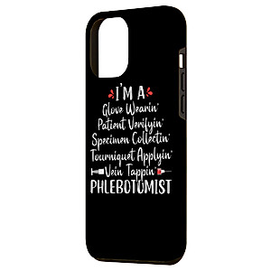 iPhone 14 Pro Max Funny Phlebotomist Phlebotomy technician Nurse Gift Women Case