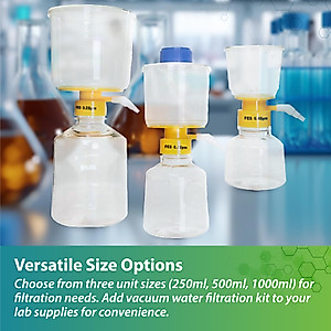 500ml Vacuum Filtration System, 0.22um PES Membrane, Sterile, Full Assembly, 12 Vacuum Filter Systems/Unit