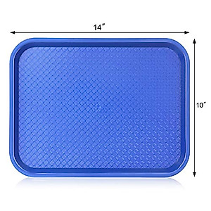 New Star Foodservice 24364 Blue Plastic Fast Food Tray, 10 by 14 Inch, Set of 12