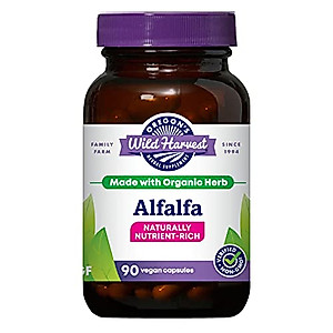 Oregon's Wild Harvest Non-GMO Alfalfa Capsules Organic Herbal Supplements, 90 Count