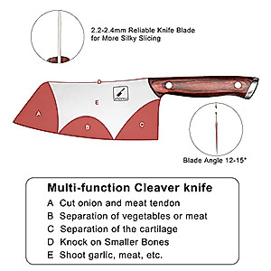 imarku Cleaver Knife, 7-inch Meat Cleaver German High Carbon Stainless Steel Chopping Knife with Ergonomic Handle and Gift Box,Multipurpose Chinese Chef's Knife,Chinese Cleaver for Kitchen&Restaurant