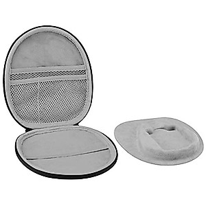 Geekria Shield Headphones Case for Neckband, Replacement Hard Shell Travel Carrying Bag with Cable Storage, Compatible with Sony Sony WI-C400 Headphones (Black)