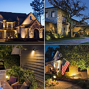 HOTSELLDR Low Voltage Landscape Spotlights, 5W 500LM LED, Warm White, IP66 Waterproof, 12V 24V, 9.05 Inches, Black, Outdoor, Modern Style, 1 Count