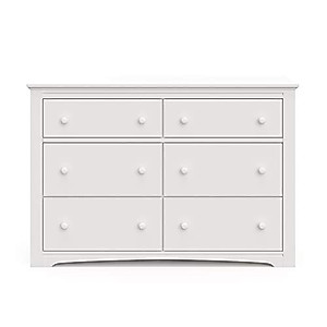 Graco Hadley 6 Drawer Double Dresser, 47.24x17.7x31.9 Inch (Pack of 1), White