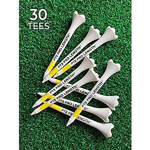 Pride Performance Professional Tee System Plastic Golf Tees (30 Count) , Yellow, 2-3/4 Inch