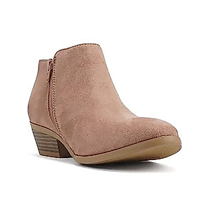 Soda Women's Closed Toe Multi Strap Ankle Bootie (D-Blush Imitation Suede, us_footwear_size_system, adult, women, numeric, medium, numeric_8_point_5)