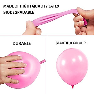 200pcs Small Pink Latex Balloons - 5 Inch Mini Thick Pink Birthday Balloons for Birthday & Wedding Decorations, Baby Shower