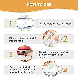 Fake Teeth,2 PCS Veneers Dentures Socket for Women and Men, Dental Veneers for Temporary Tooth Repair Upper and Lower Jaw, Protect Your Teeth and Regain Confident Smile, Bright White-1