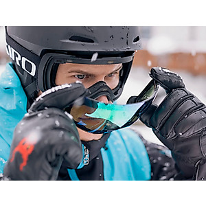 Giro Contact Ski Goggles - Snowboard Goggles for Men & Women - Black Wordmark Strap with Vivid Ember/Vivid Infrared Lenses