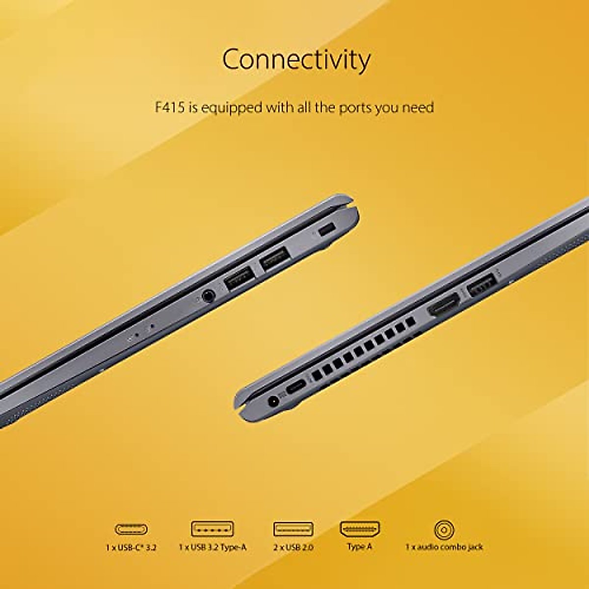 ASUS VivoBook 14 Laptop Computer, 14" IPS FHD Display, Intel Core i3-1115G4 Processor, 4GB DDR4, 128GB PCIe SSD, Fingerprint Reader, Windows 11 Home in S Mode, Slate Grey, F415EA-AS31