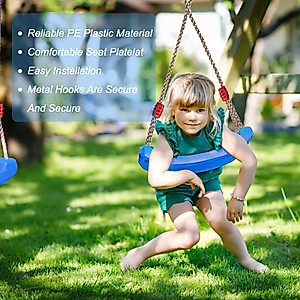 IFOYO Tree Swing Seat, Swing Set Accessories for Kids Outdoor Play Playground Trees, Children Outdoor Plastic Swingset for Little Tikes, Outdoor & Indoor Seat and Swing Comfortable for Kids, Blue