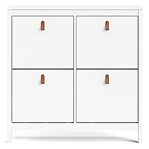Tvilum, White Madrid 4 Drawer Shoe Cabinet
