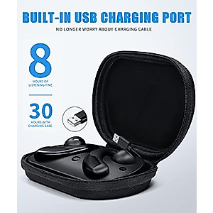 Ortizan Open Ear Headphones-Wireless Earbuds with Earhooks Bluetooth 5.3 and IP67 Sweatproof- Air Conduction Headphones with Dual 16mm Dynamic Drivers HiFi Stereo Sound for Sports(I9,Black)