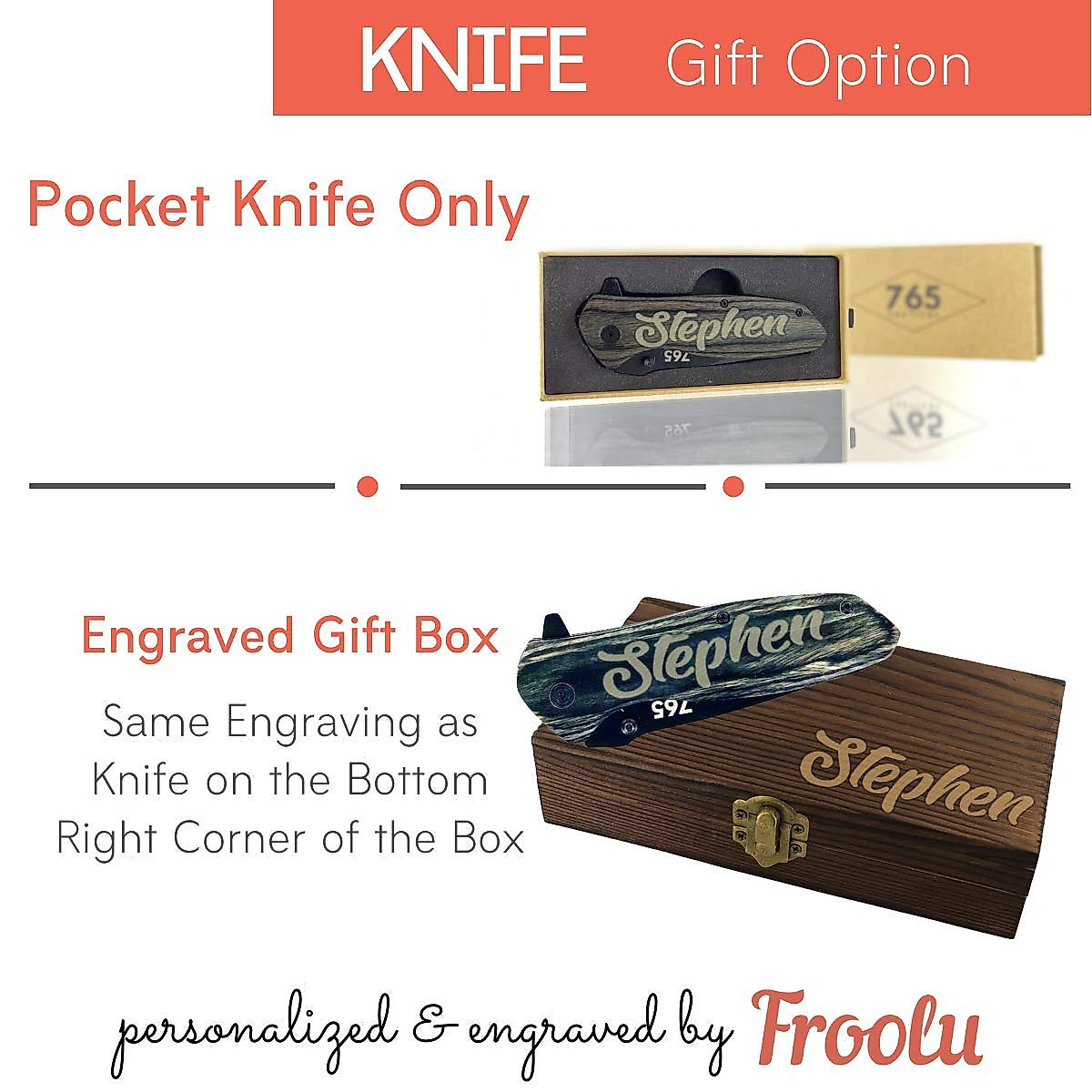 Engraved Pocket Knife Gift for Men - Personalized Chritmas from Son, Daughter, Wife for Husband, Dad, Brother, Grandpa, Boyfriend - Perfect for Fishing, Camping, Hunting, edc