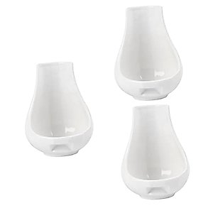 Cabilock 3pcs Ceramic Spoon Holder Upright Spoon Holder Copper Spoon Rest Fork Rest Spoon Storage Rack Cutlery Rests Spoon Stand Bulk Coffee Chopstick Rest Vertical Drip Tray White Ceramics